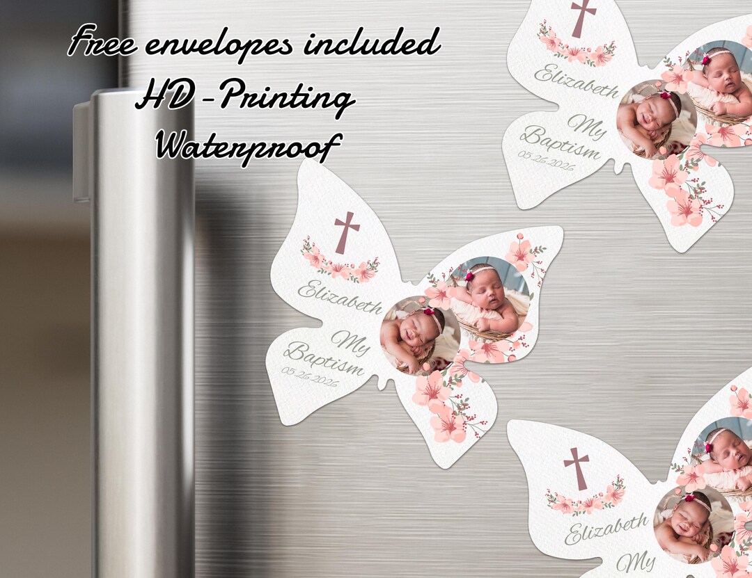 Personalized Baptism Magnet, Baptism Refrigerator Magnet With Photo ...