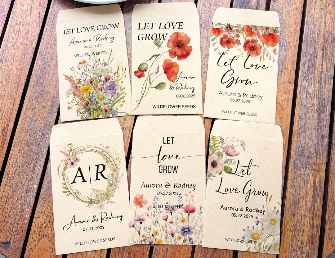 Personalized Wedding Seed Packet Favor/custom Bridal Shower Seed ...
