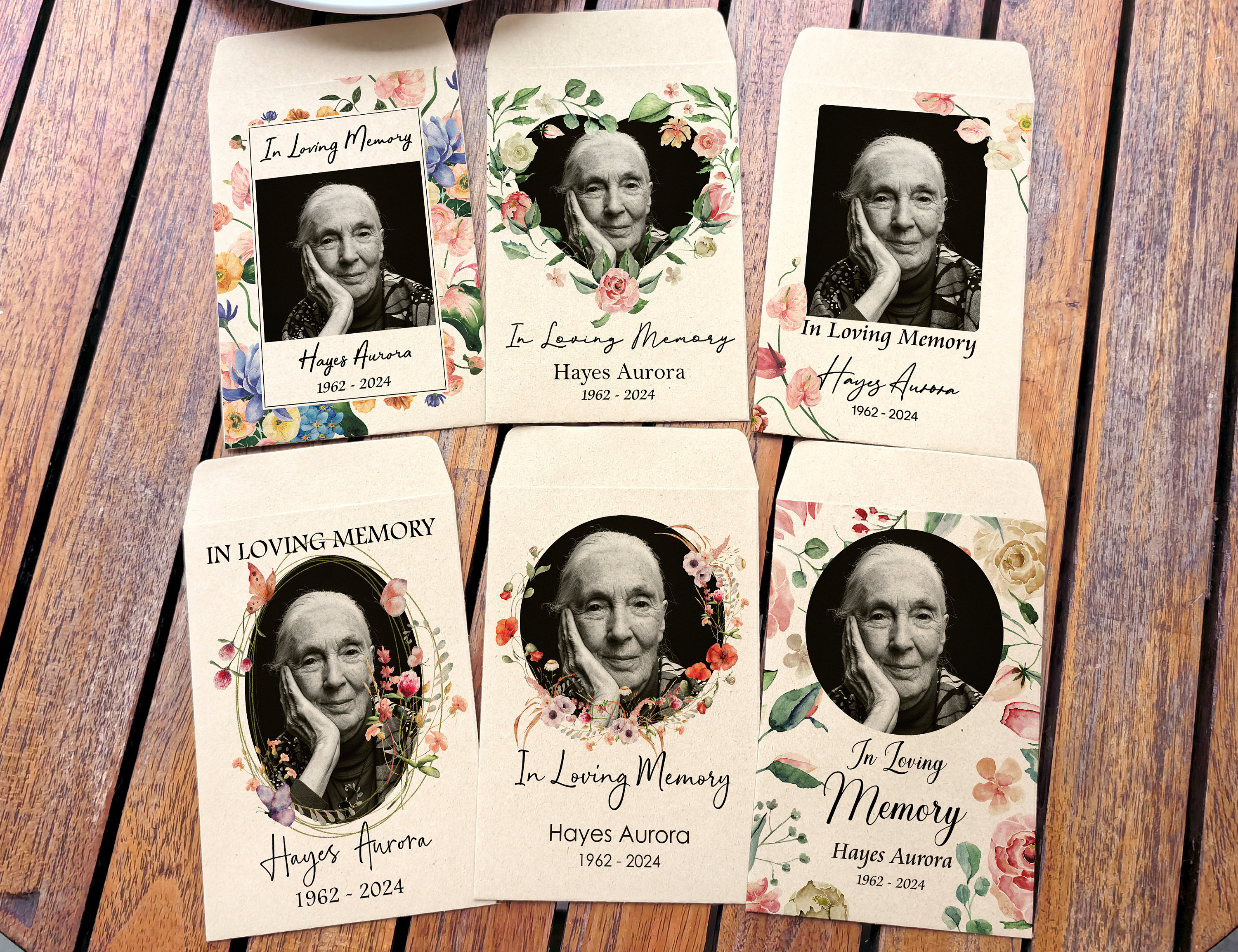 Photo Memorial Favors Packets Seed Included Personalized Seed Packets ...