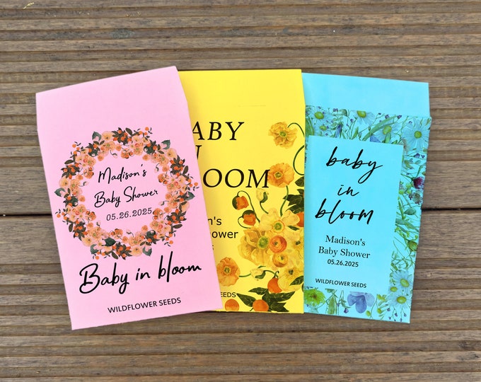 Baby in Bloom, Seed Packets, Custom, Wildflower Seeds Included ...