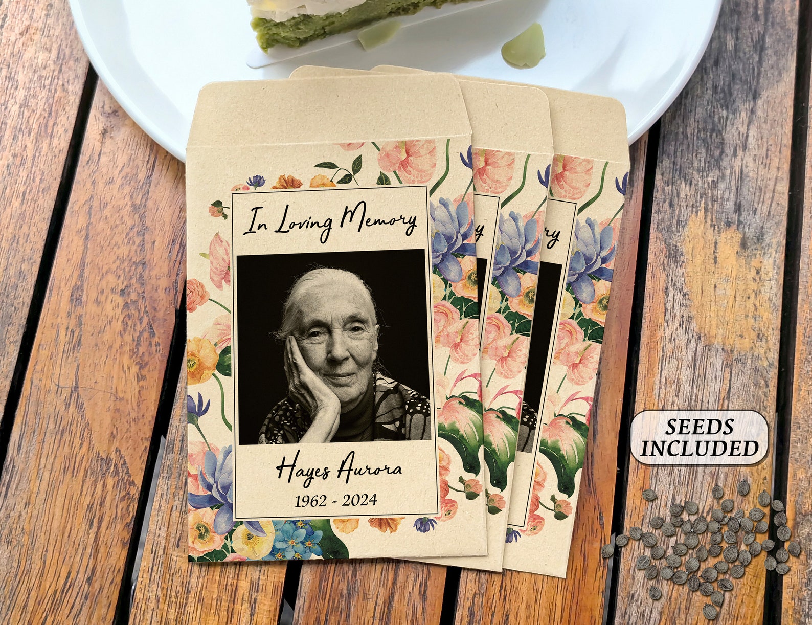 Photo Memorial Favors Packets Seed Included Personalized Seed Packets ...