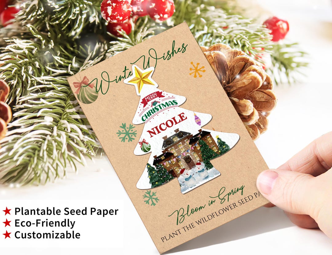 Personalized Seed Paper Christmas Favors/bloom in Spring/christmas Tree ...