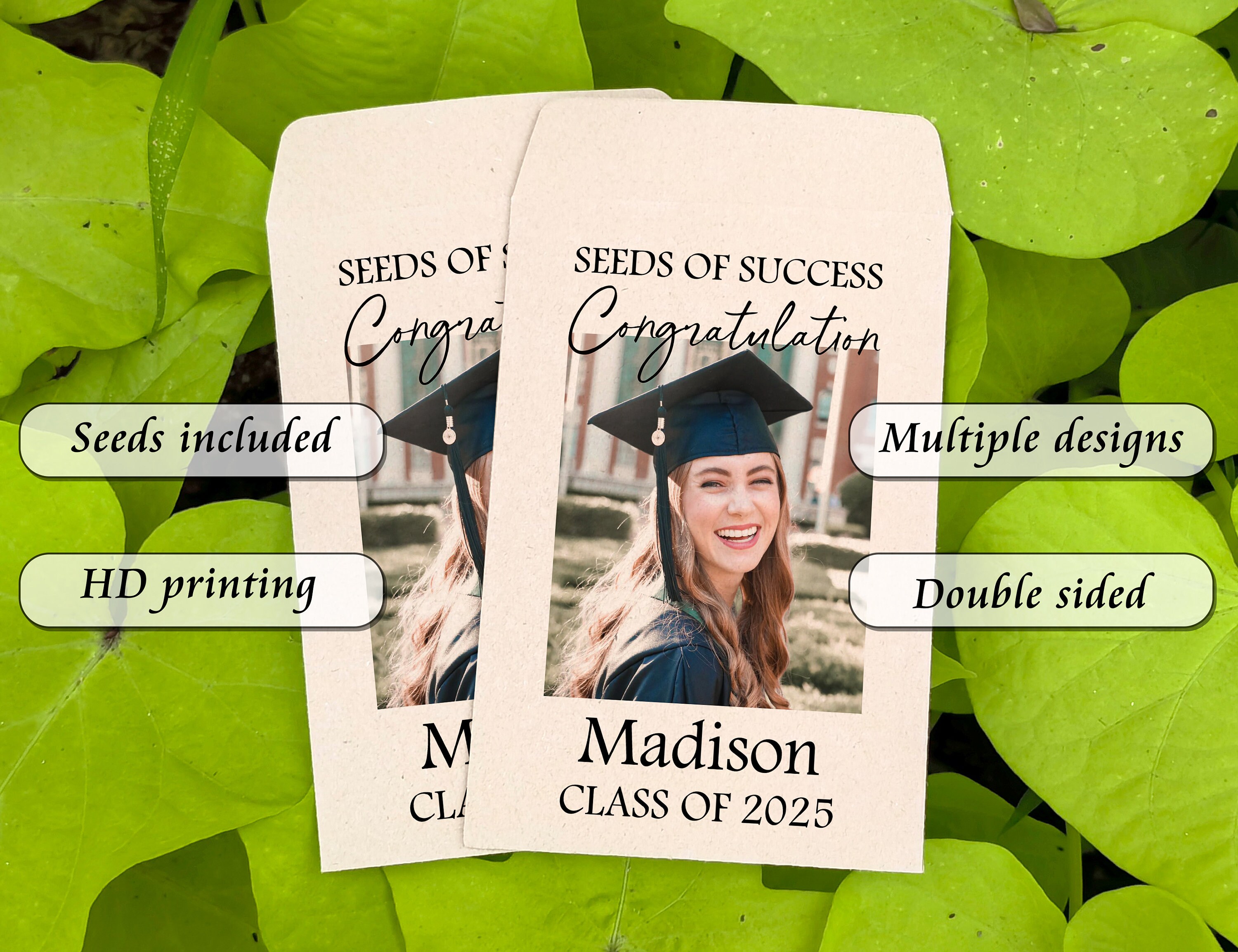 Photo Seeds of Success Seed Packet Unique Personalized Graduation ...