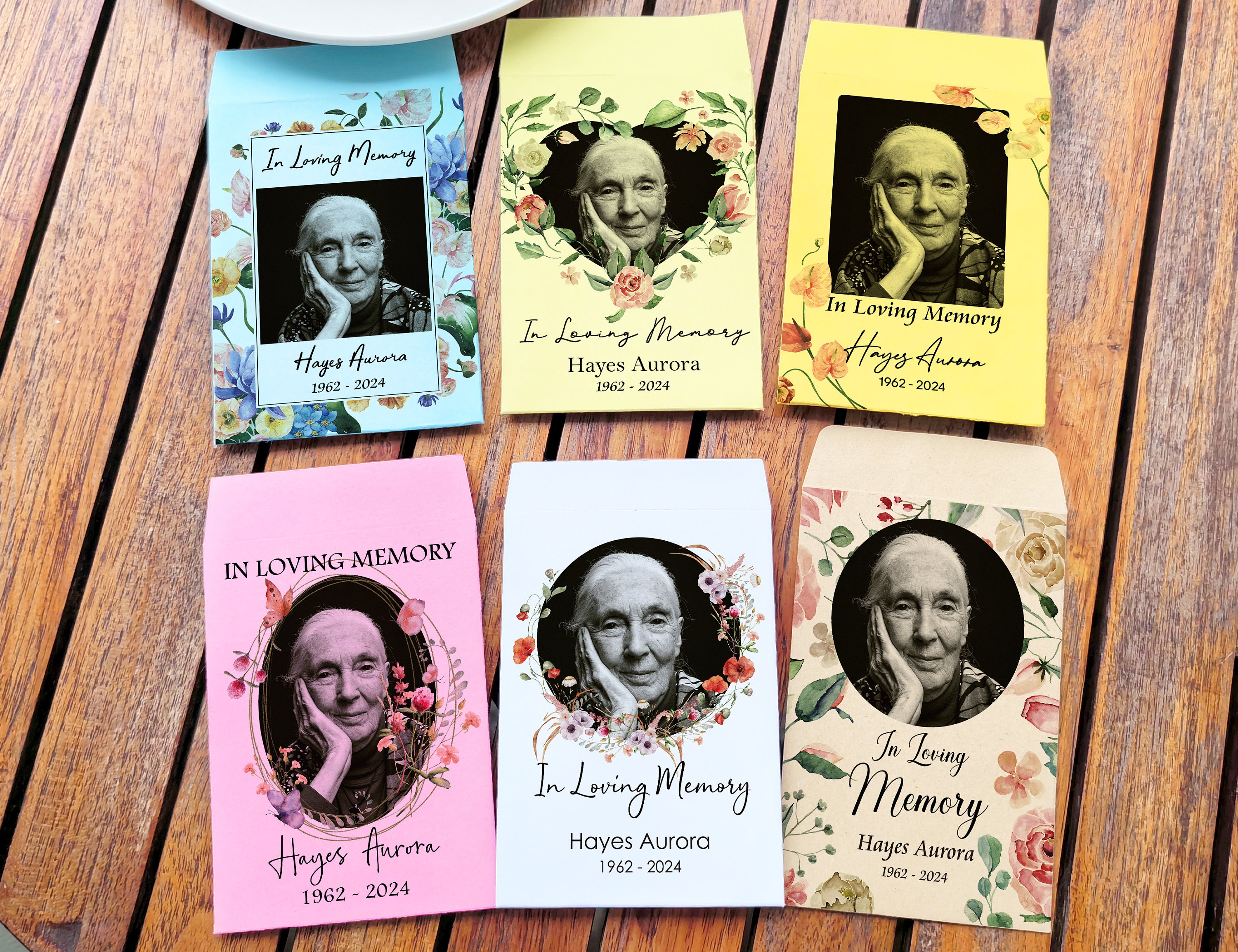 Photo Memorial Favors Packets Seed Included Personalized Seed Packets ...