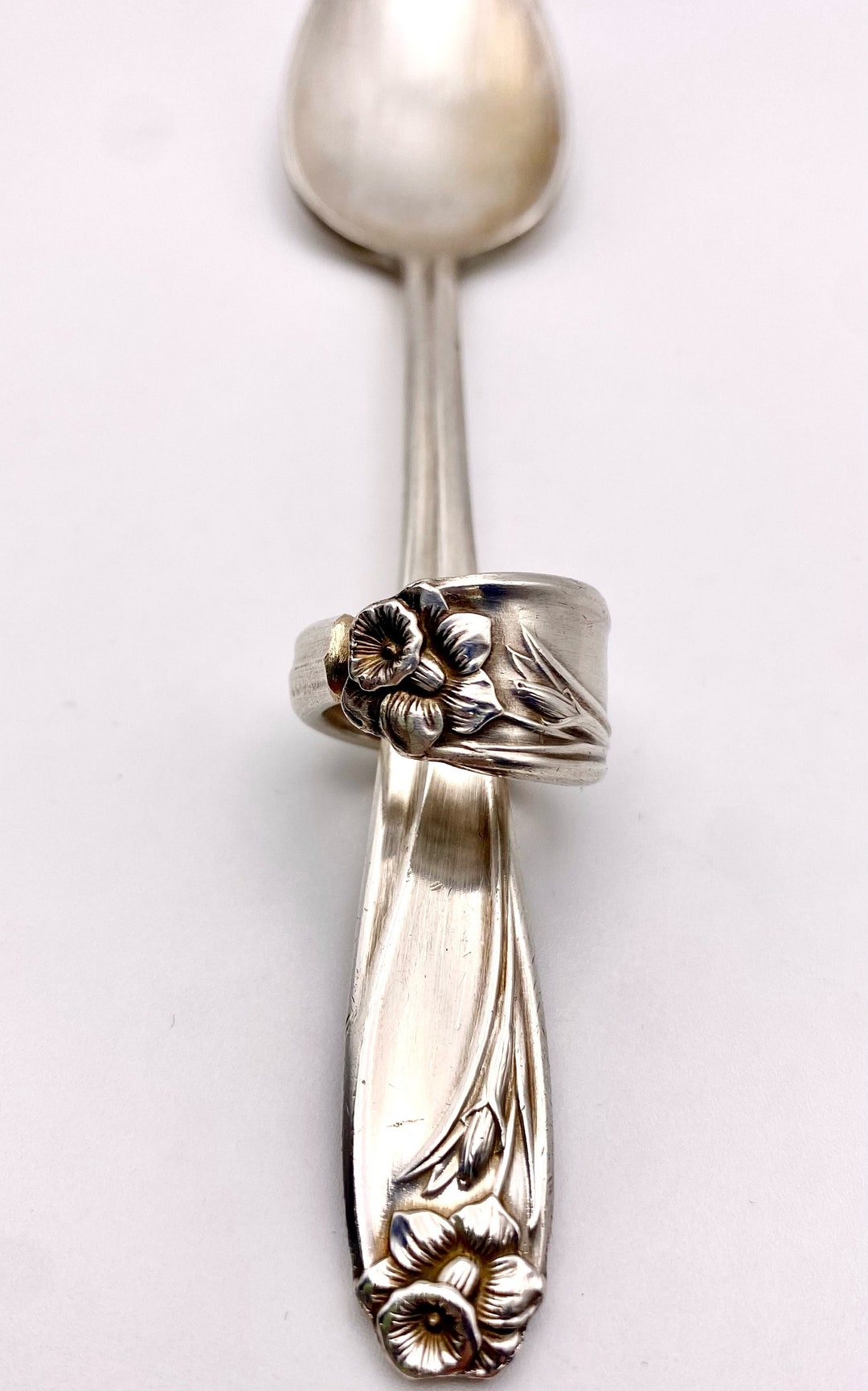Silver Plate “daffodil” Spoon Ring - Etsy
