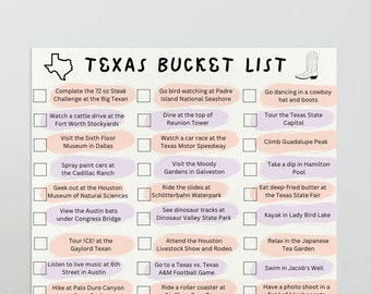 Bucket List Fort Worth Texas Bucket List in Your Choice of COLOR Wall ...