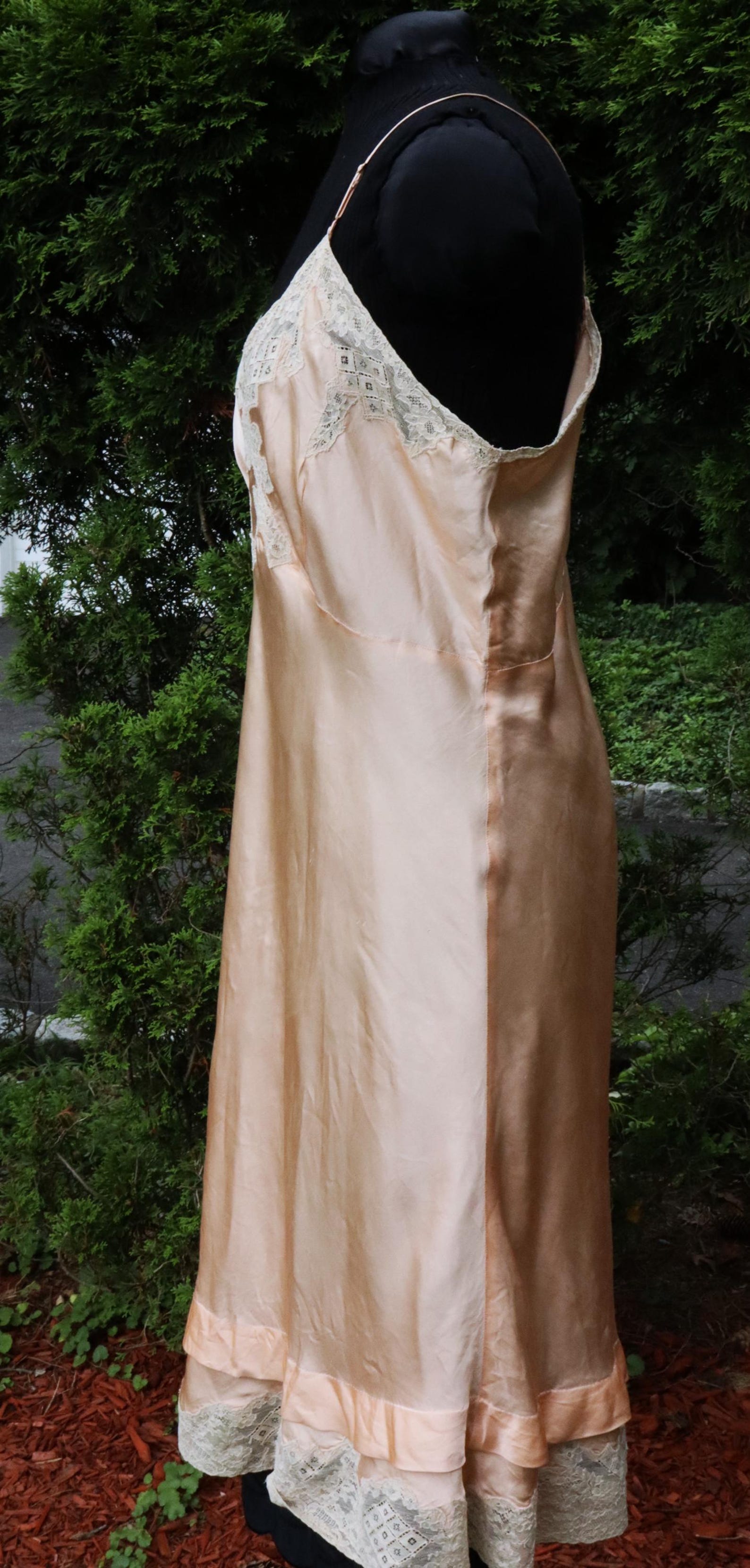 Antique Vintage 30's Franklin Simon & Co Silk W French Alencon Lace ...