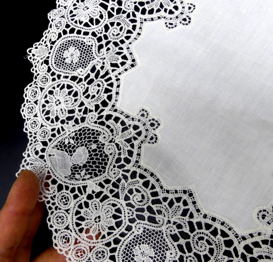 Antique Italy Lace & Cotton Round Doily Color Ecru 121/4 - Etsy