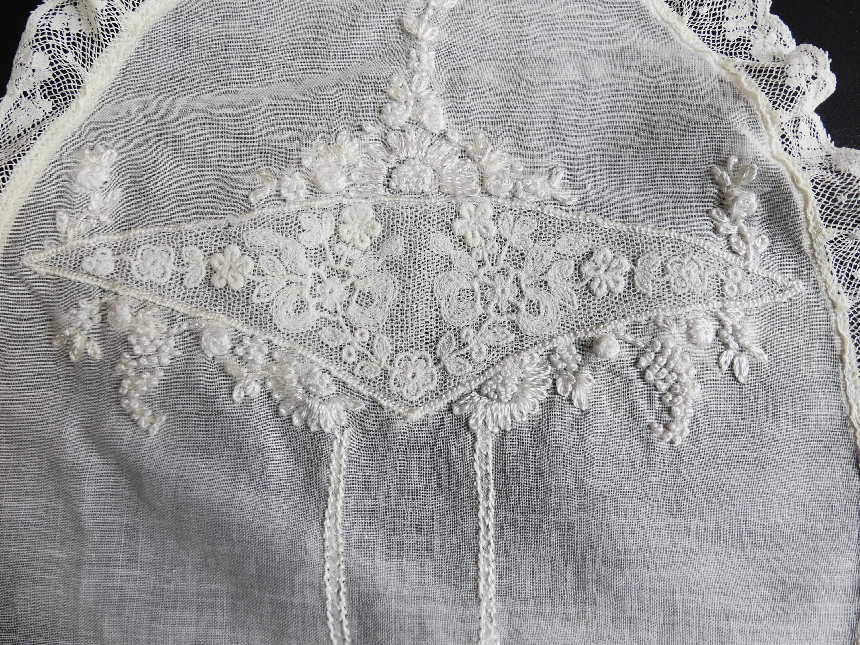 Antique Handmade Embroidery W Lace Trim Placemat Color Ivory - Etsy