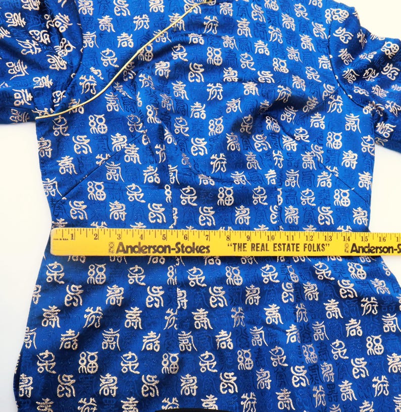 Vintage 70’s Chinese Short Sleeve Silk Satin Qipao Dress W Lining Color ...