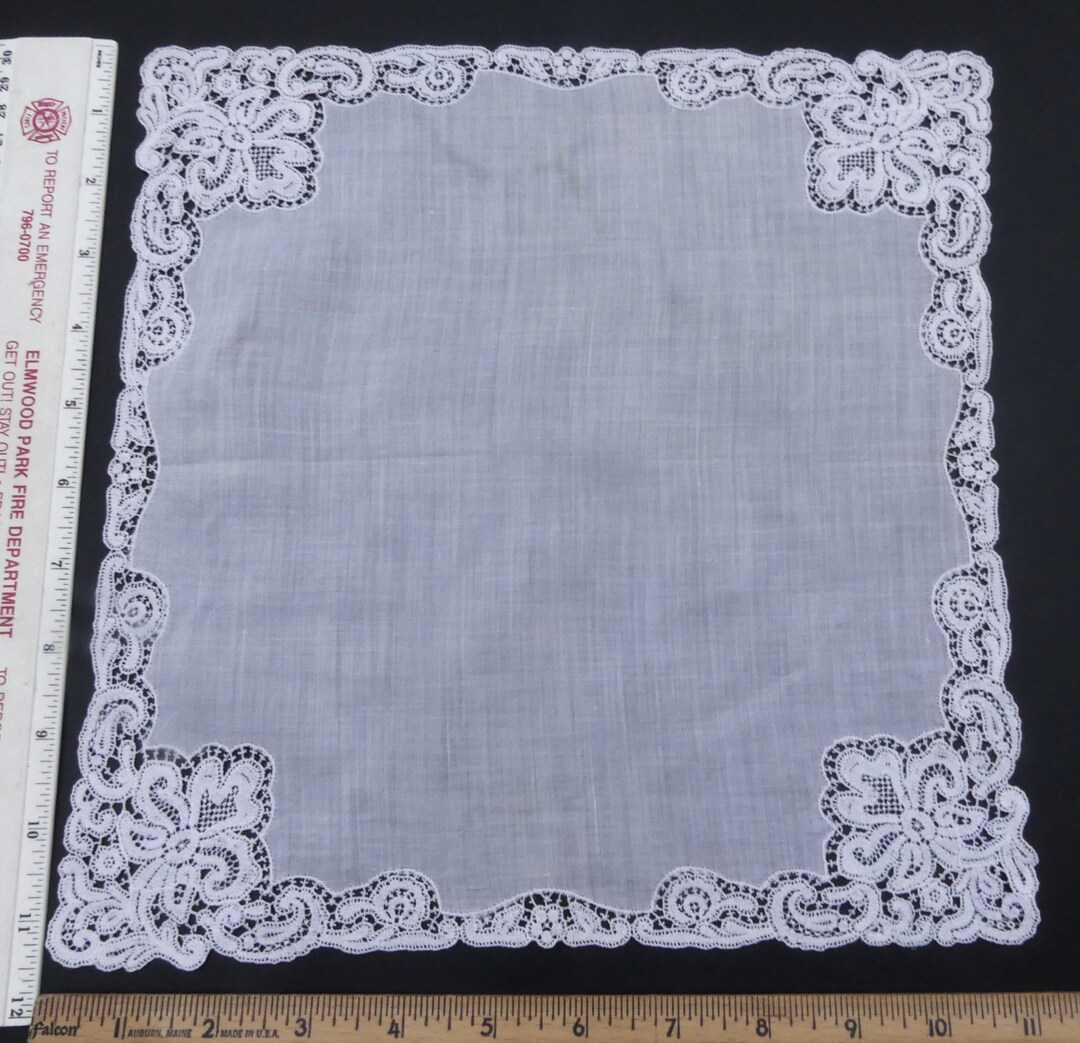 Vintage Lace Cotton Handkerchief Color Ecru 10”3/4 X 11” 1/8 - Etsy