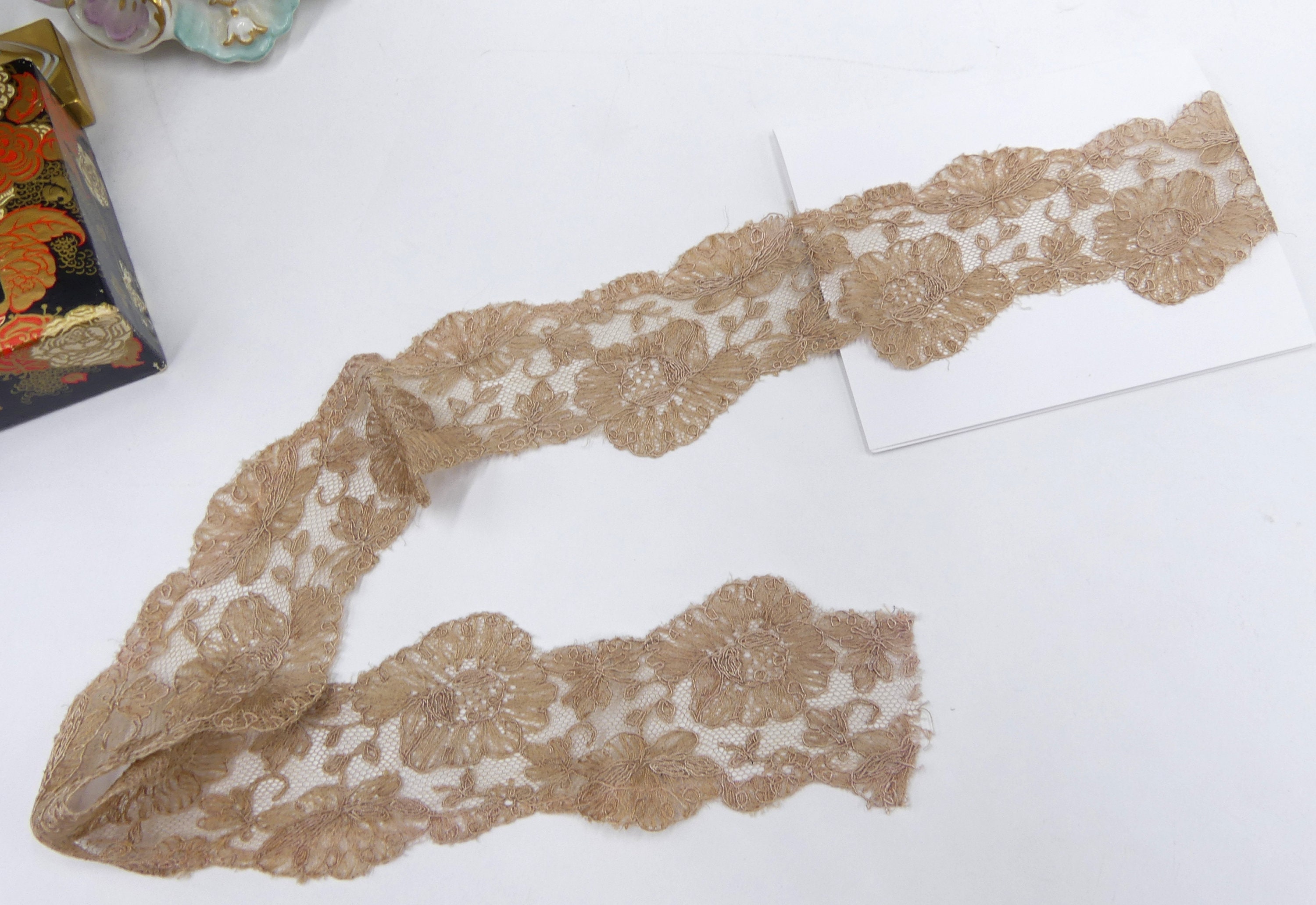 Vintage French Alencon Lace Trim Color Brown 31” X 2”3/8 - Etsy