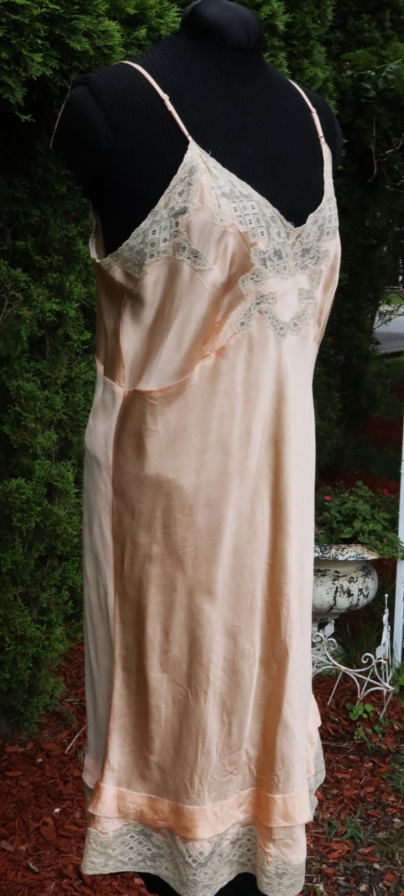 Antique Vintage 30's Franklin Simon & Co Silk W French Alencon Lace ...