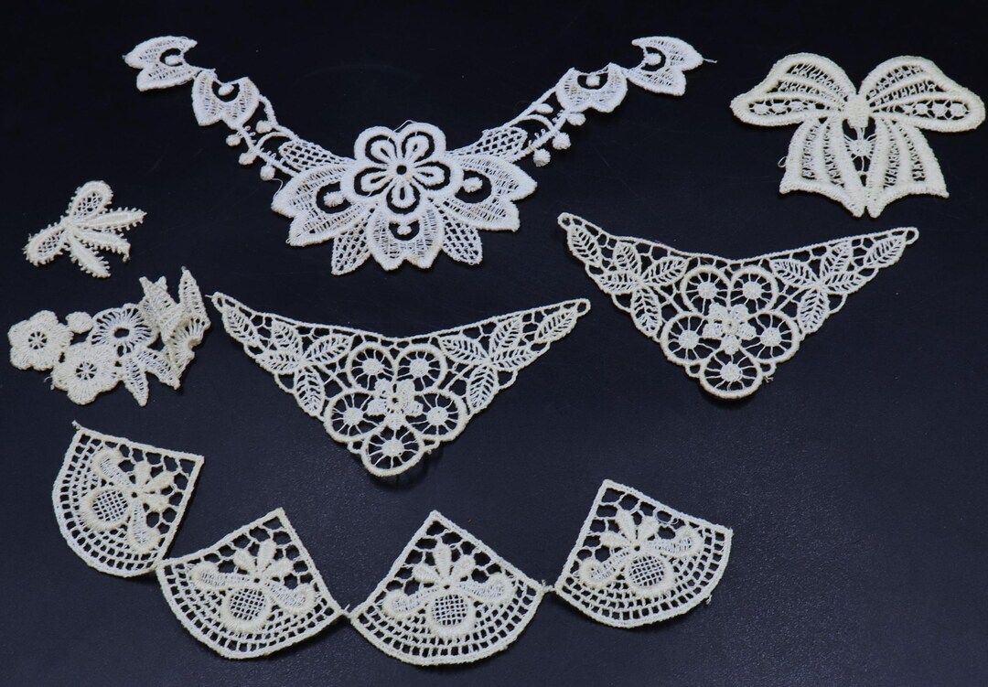 Vintage 7 Piece Machine Made Lace Parts - Etsy