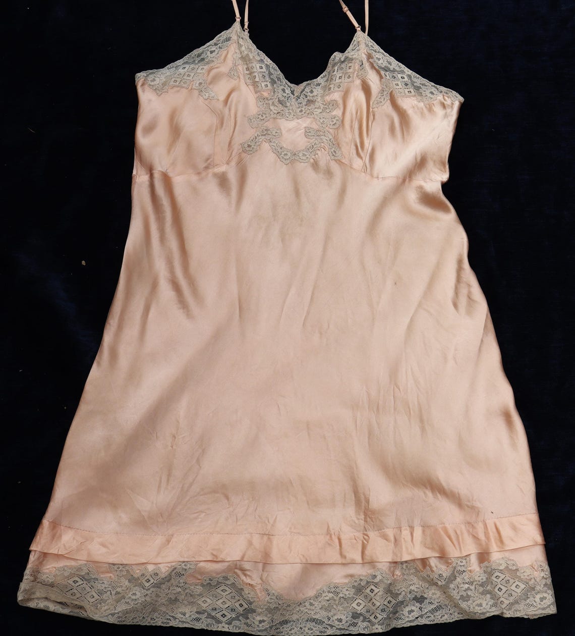 Antique Vintage 30's Franklin Simon & Co Silk W French Alencon Lace ...