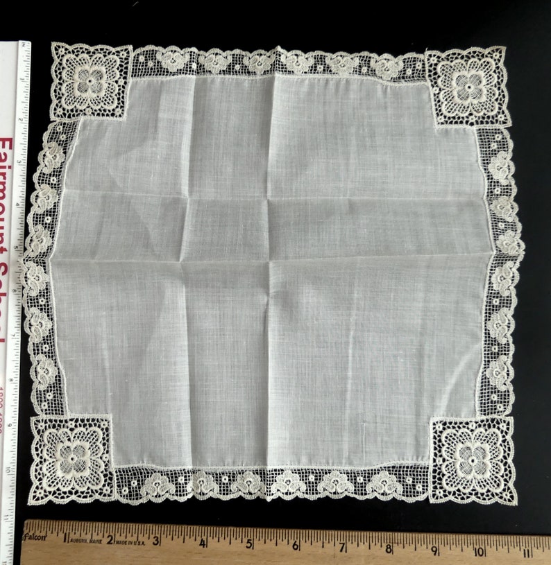 Brand New Linen W Needle Lace Handkerchief Color Light Ivory - Etsy