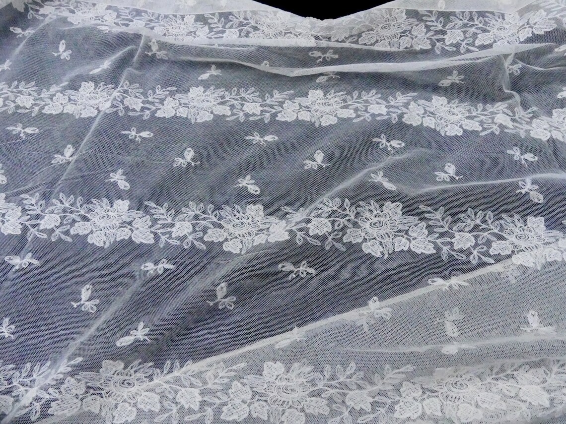 Antique French Handmade Tambour Lace Panel W Lace Trim 80” X 38” - Etsy