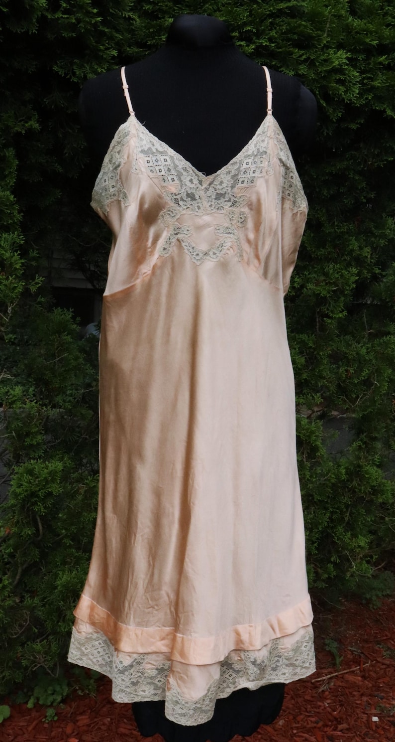 Antique Vintage 30's Franklin Simon & Co Silk W French Alencon Lace ...