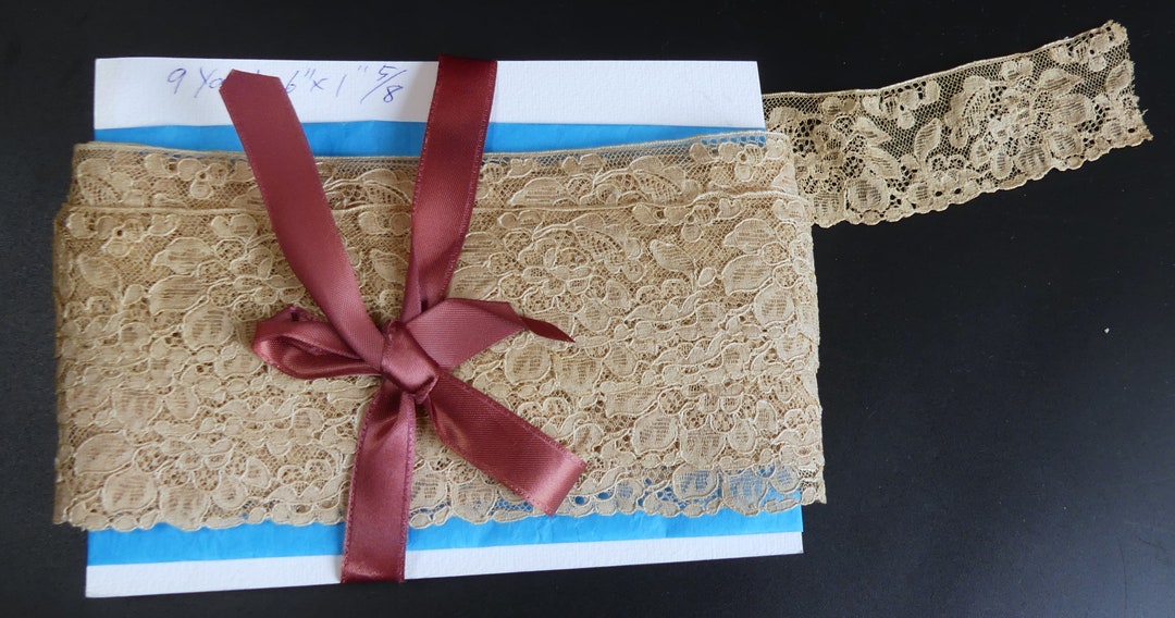 Antique French Alencon Lace Trim Color Beige Cream 9 Yard 26” X 1”5/8 ...