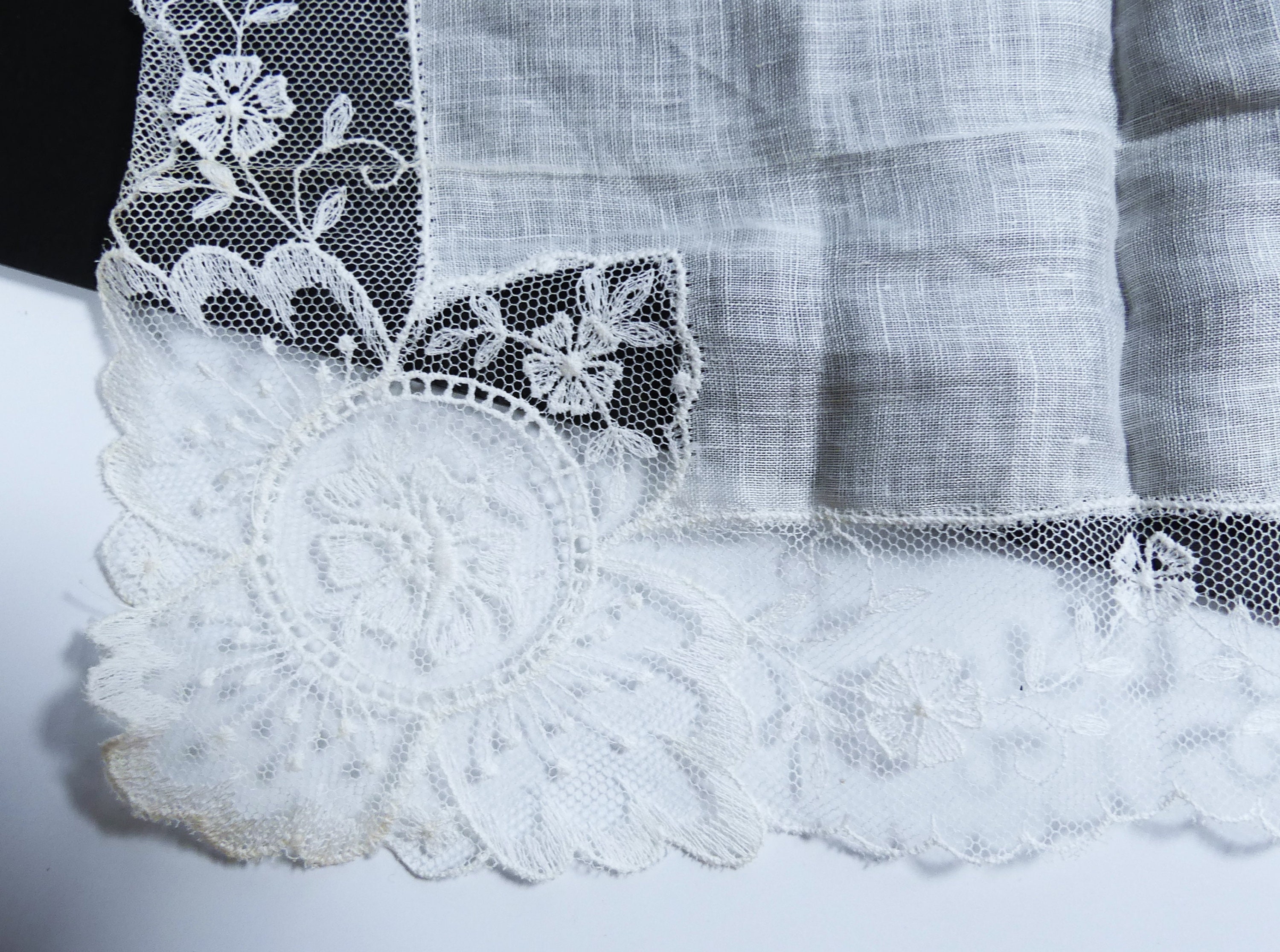 Vintage Cotton W Lace Handkerchief Color Ecru/ Cream 111/2 X 111/2 - Etsy