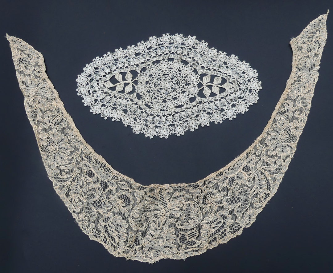 Antique French Alencon Lace Collar & Vintage Needle Work Placemat - Etsy