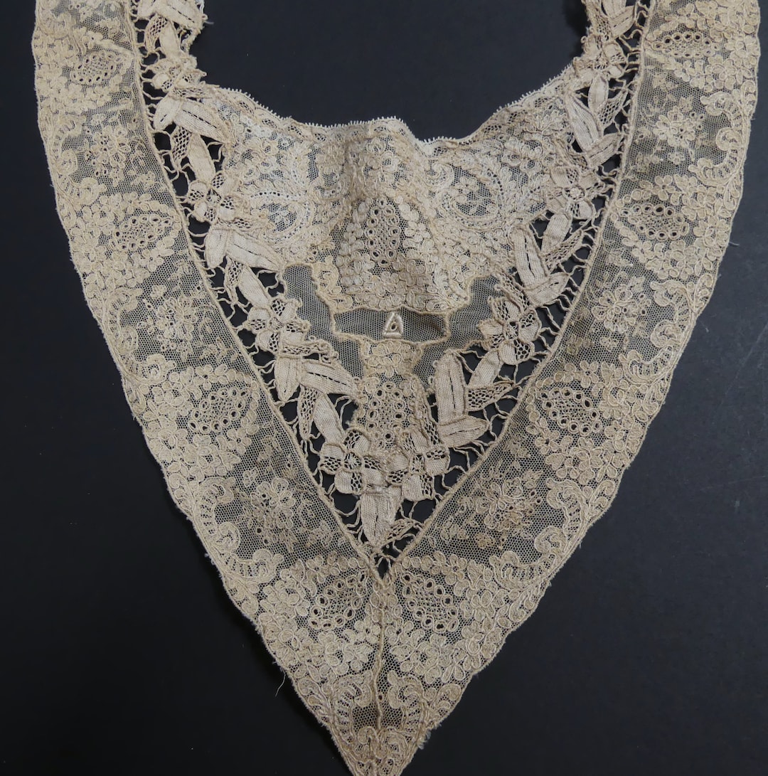 Antique 19th C Victorian Hand Made French Belgian Mix Lace Collar - Etsy