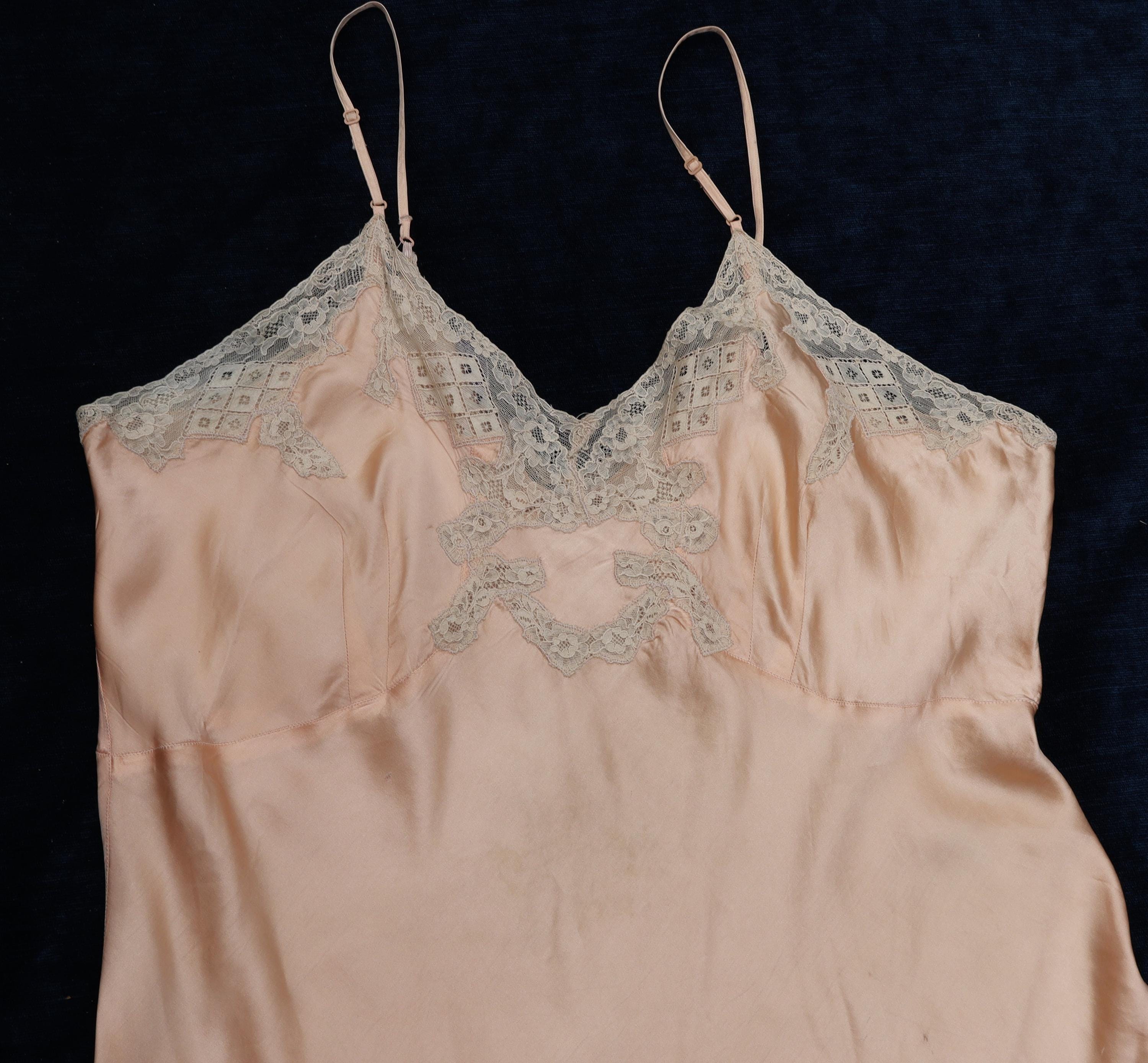 Antique Vintage 30's Franklin Simon & Co Silk W French Alencon Lace ...