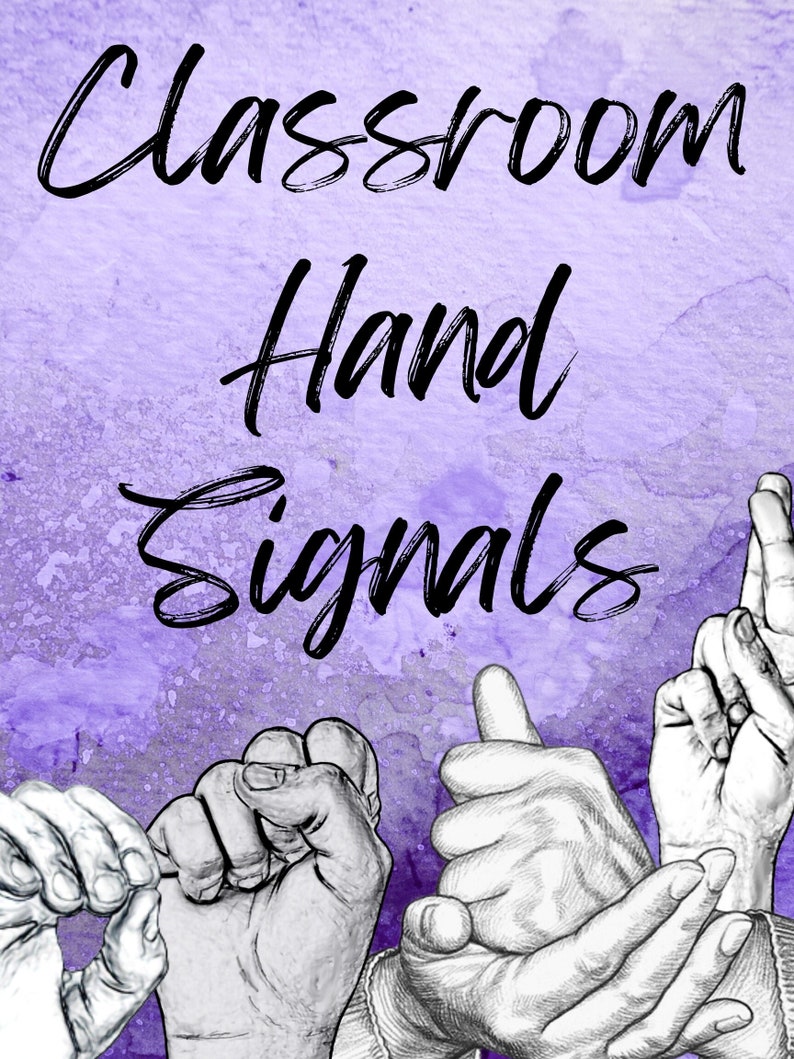 Purple Classroom Hand Signals Posters {digital Download} - Etsy