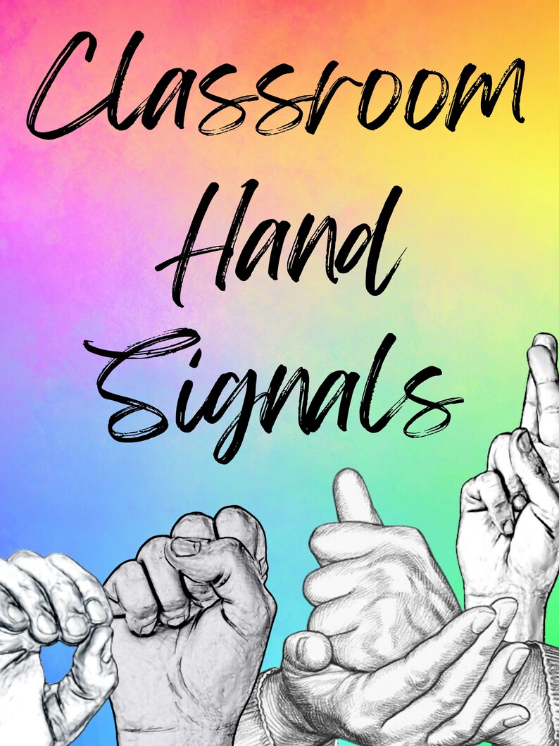Rainbow Classroom Hand Signals Posters {digital Download} - Etsy Australia