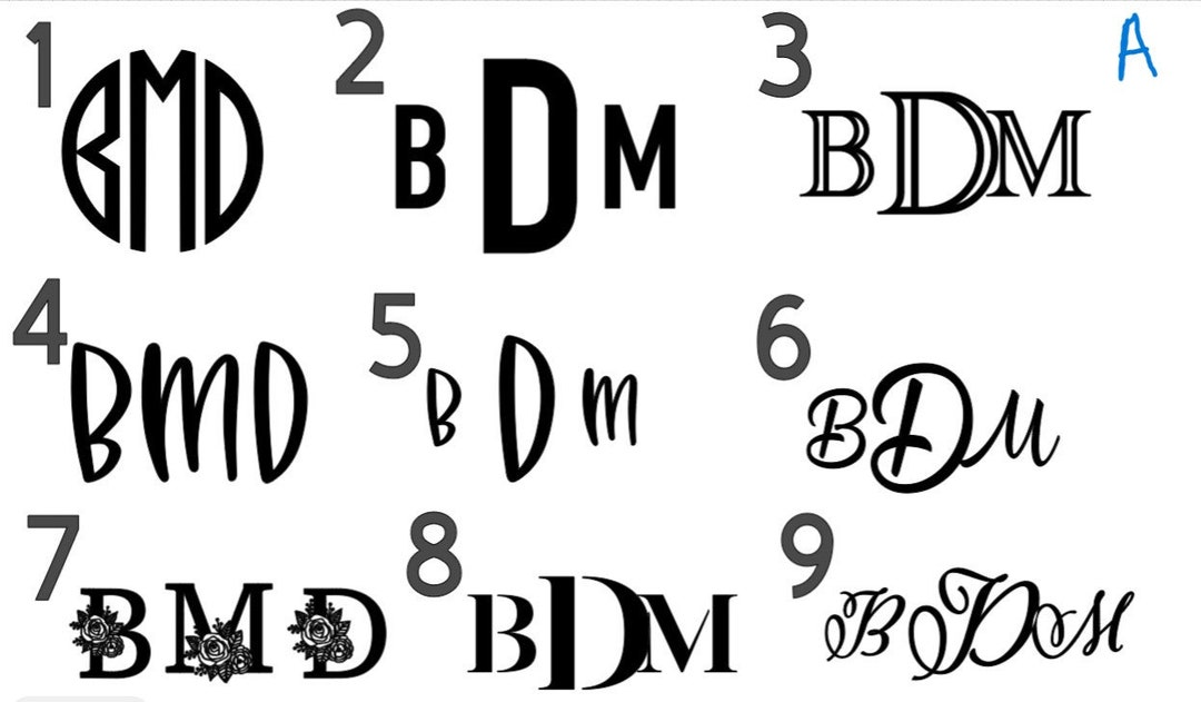 Customized Monogram Decal - Etsy