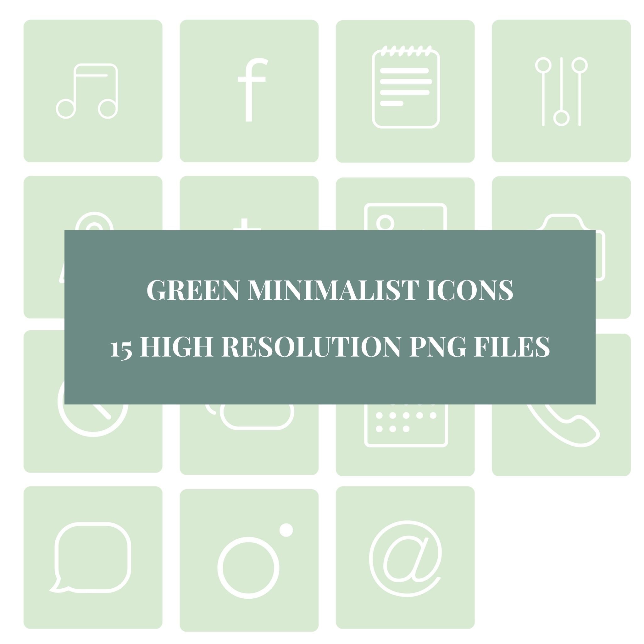 Green Minimalist Icons, Instagram Icons, Social Media Icons - Etsy
