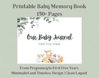 Printable Baby Memory Book From Pregnancy to First Five Years, Baby ...