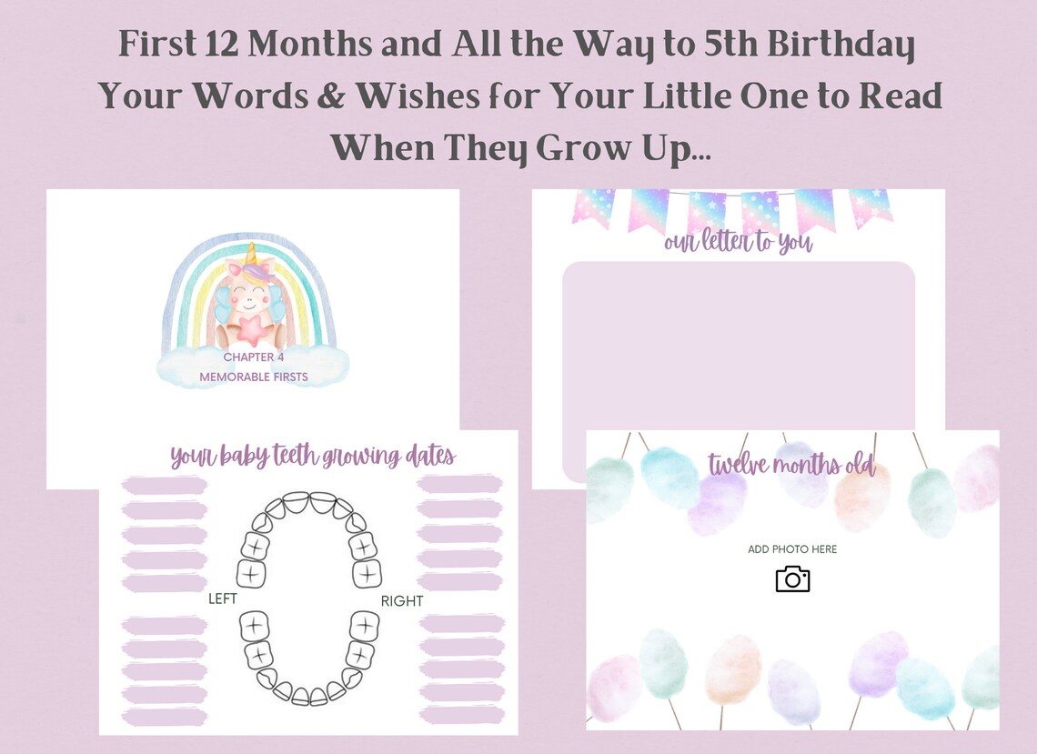 Printable Baby Memory Book From Pregnancy to First Five Years, Baby ...