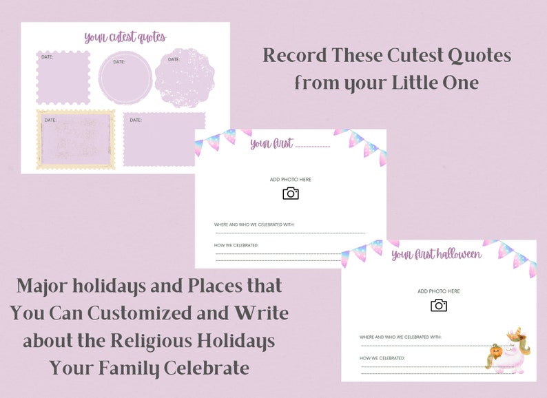 Printable Baby Memory Book From Pregnancy to First Five Years, Baby ...
