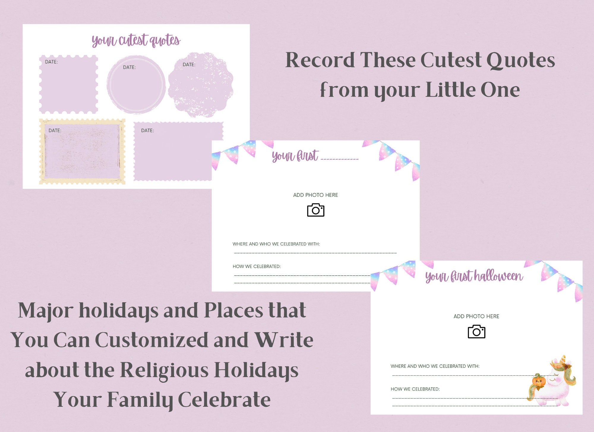 Printable Baby Memory Book From Pregnancy to First Five Years, Baby ...