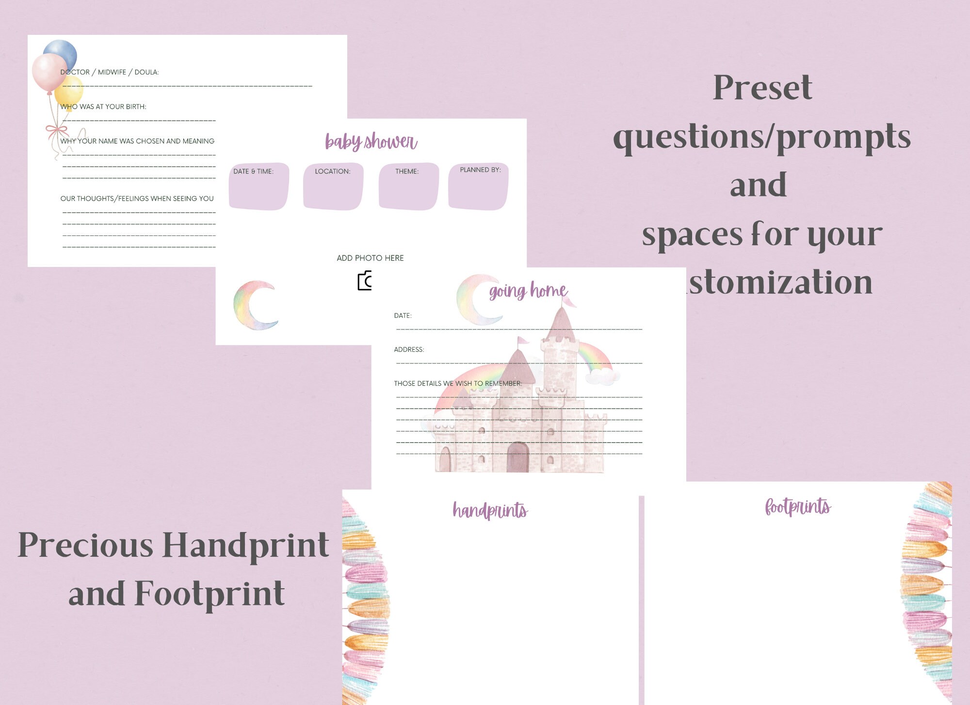 Printable Baby Memory Book From Pregnancy to First Five Years, Baby ...