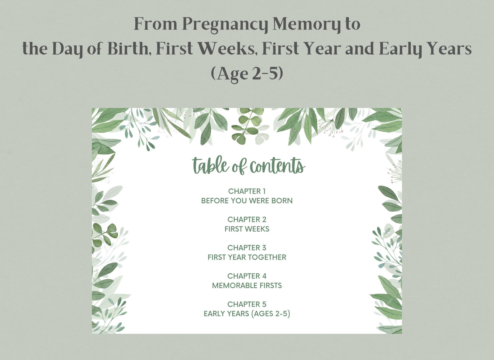 Printable Baby Memory Book From Pregnancy to First Five Years, Baby ...