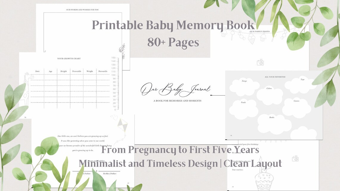 Printable Baby Memory Book From Pregnancy to First Five Years - Etsy