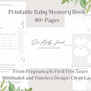 Printable Baby Memory Book From Pregnancy to First Five Years, Baby ...