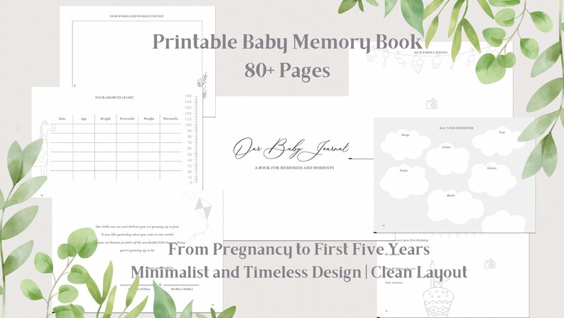 Printable Baby Memory Book From Pregnancy to First Five Years - Etsy