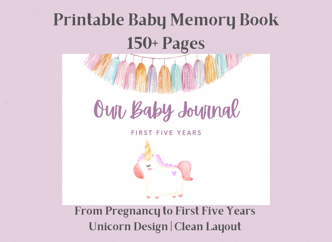 Printable Baby Memory Book From Pregnancy to First Five Years, Baby ...