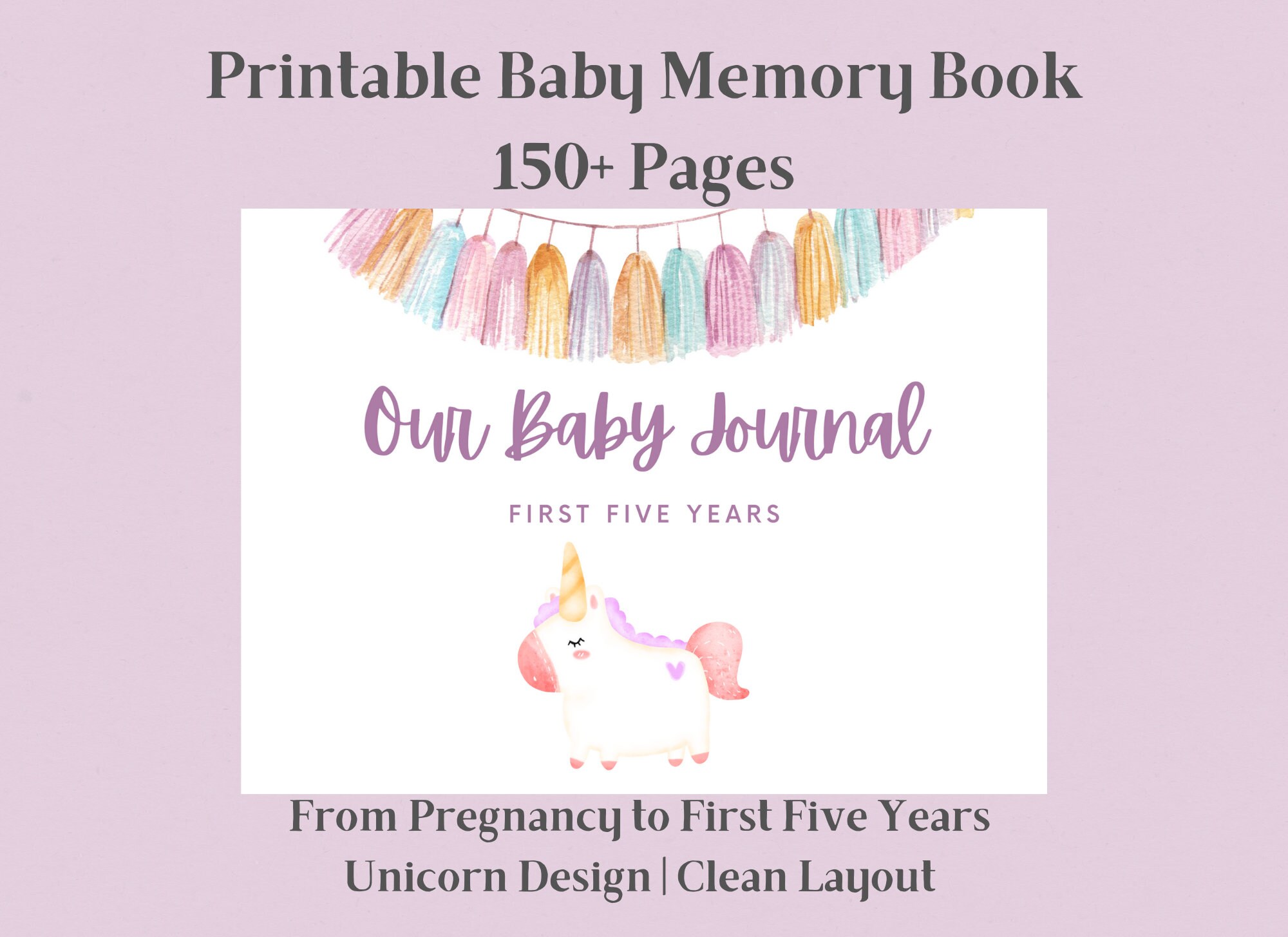 Printable Baby Memory Book From Pregnancy to First Five Years, Baby ...