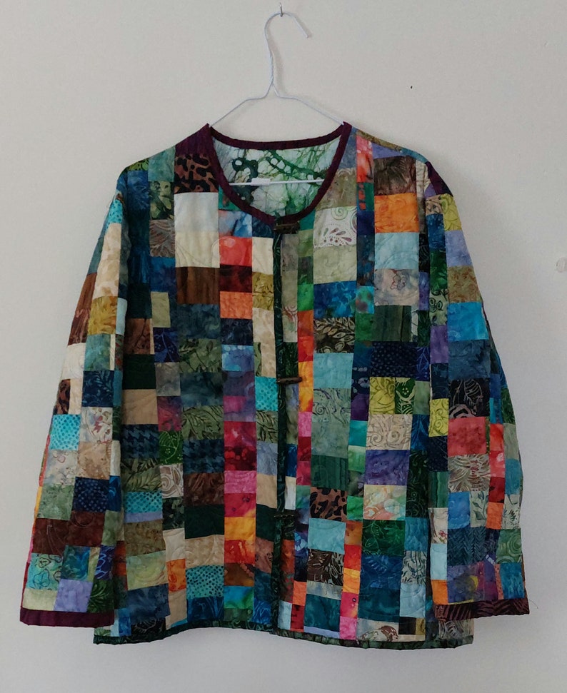 Quilted Patchwork Embroidered Jacket - Etsy