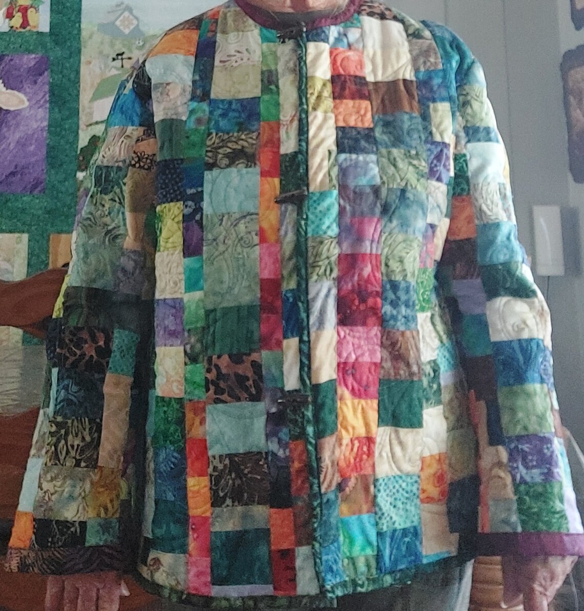 Quilted Patchwork Embroidered Jacket - Etsy