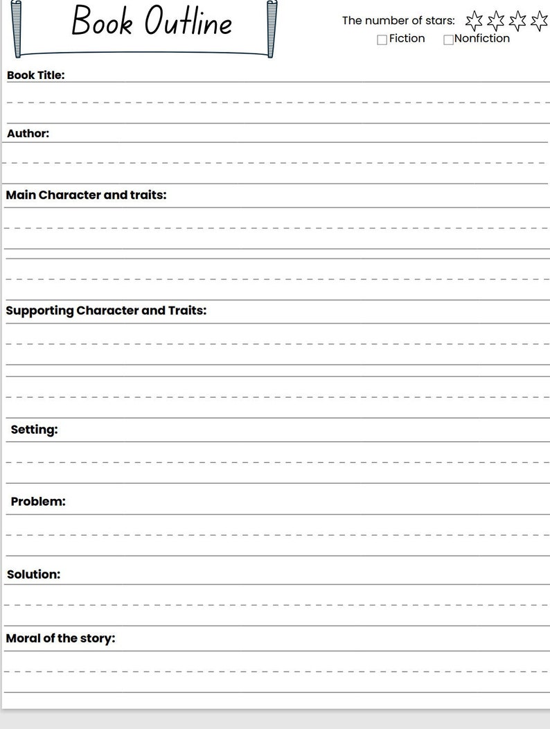 Book Outline - Etsy