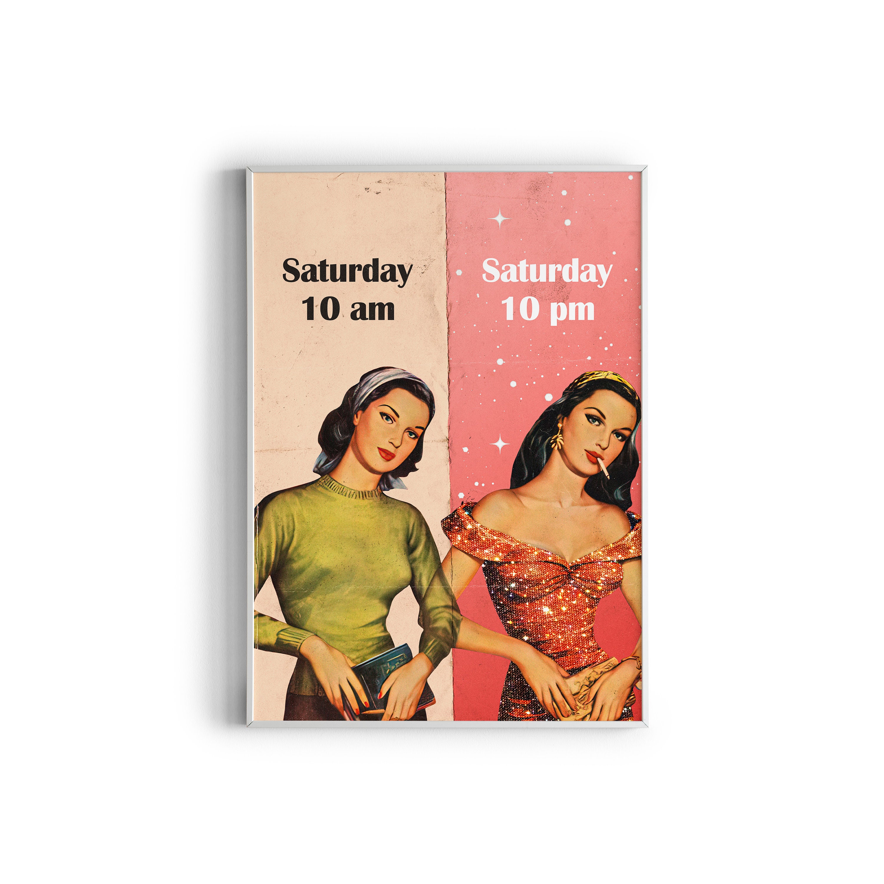 My Faces Vintage Wall Art, Pin up Collage, Retro Wall Decor, Room Wall ...