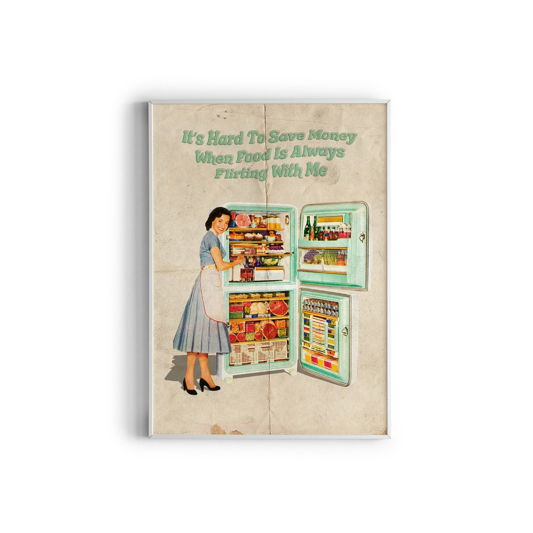 Food Lover Vintage Wall Art Pin up Collage Retro Wall - Etsy