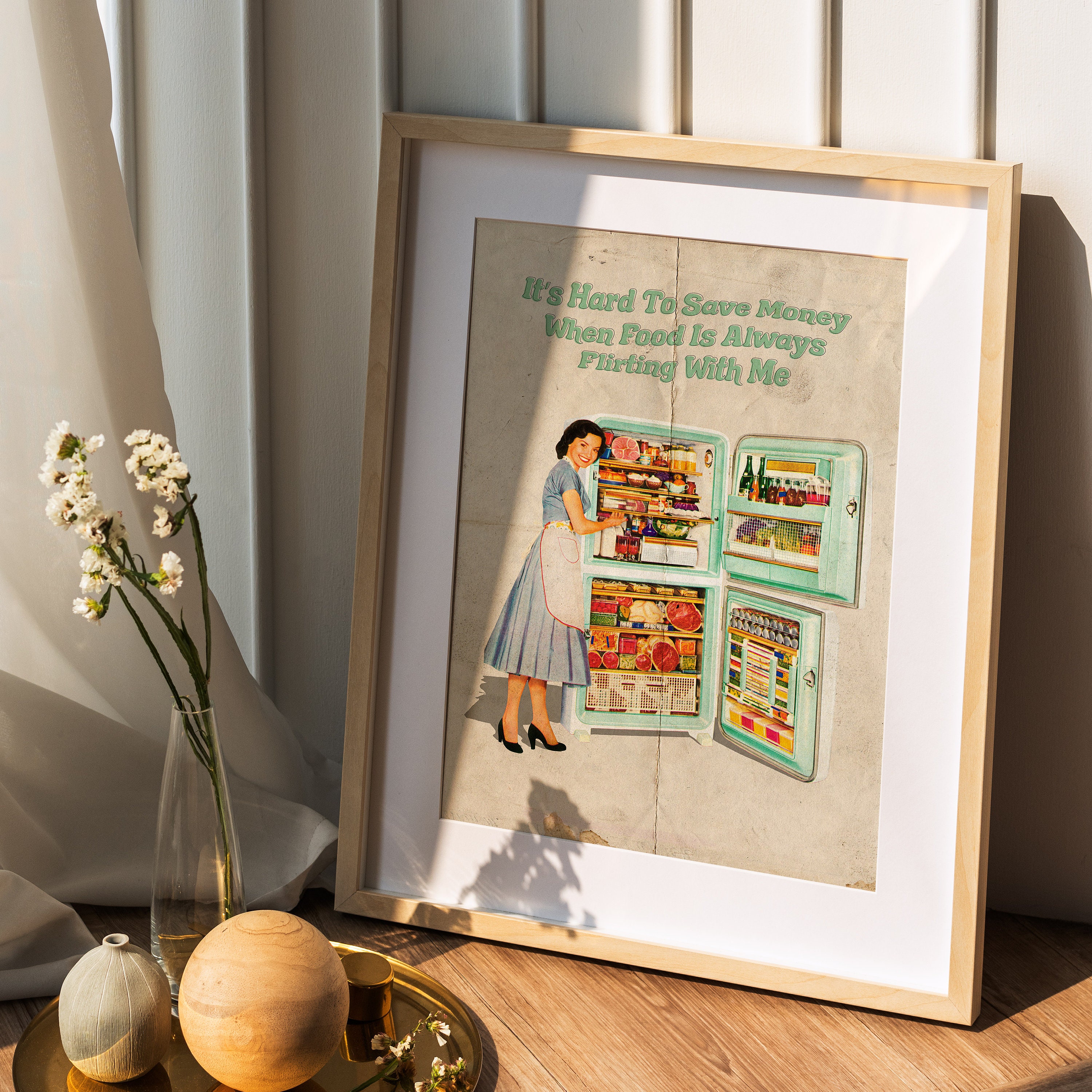Food Lover Vintage Wall Art Pin up Collage Retro Wall - Etsy