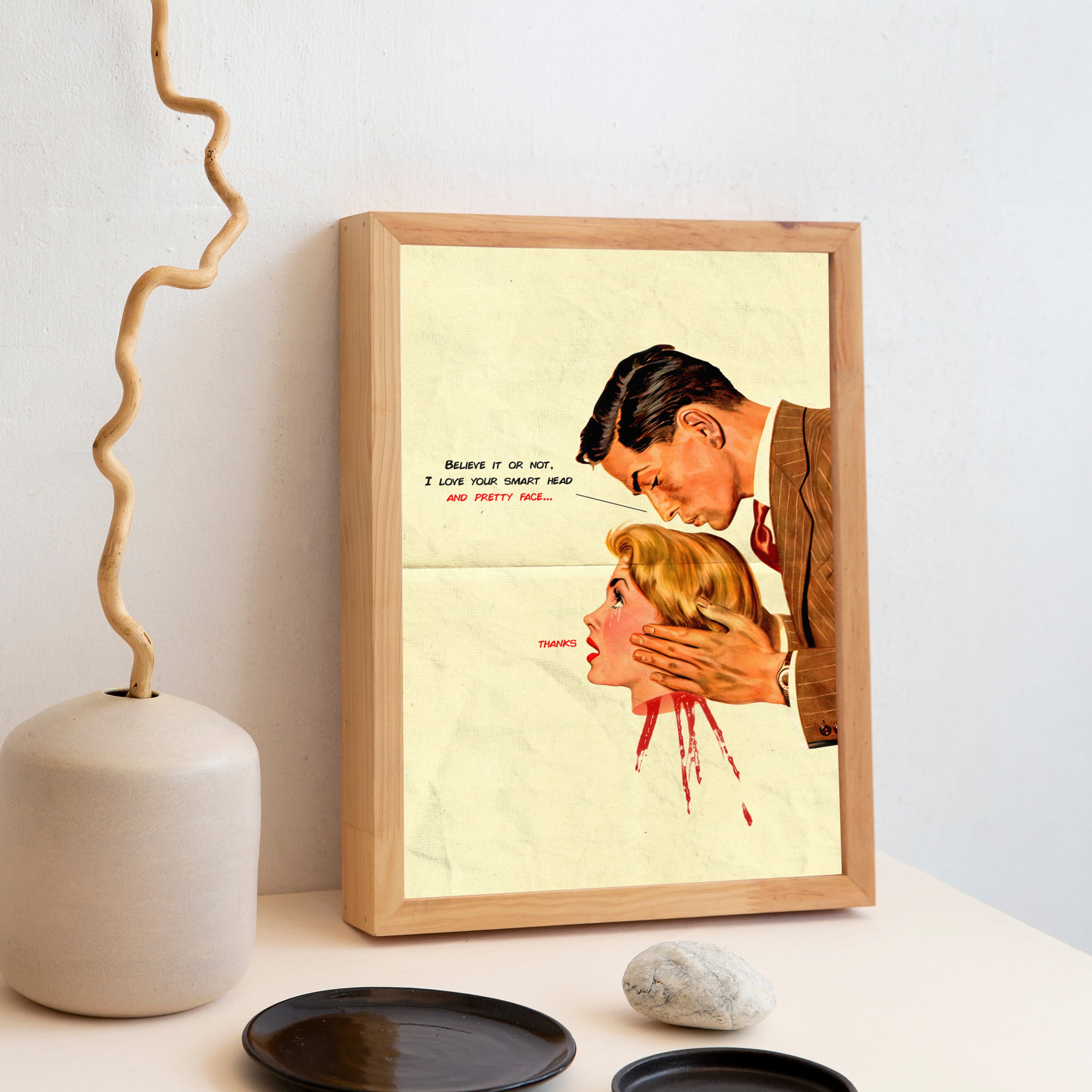 I Love Your Head Vintage Wall Art, Pin up Collage, Retro Wall Decor ...