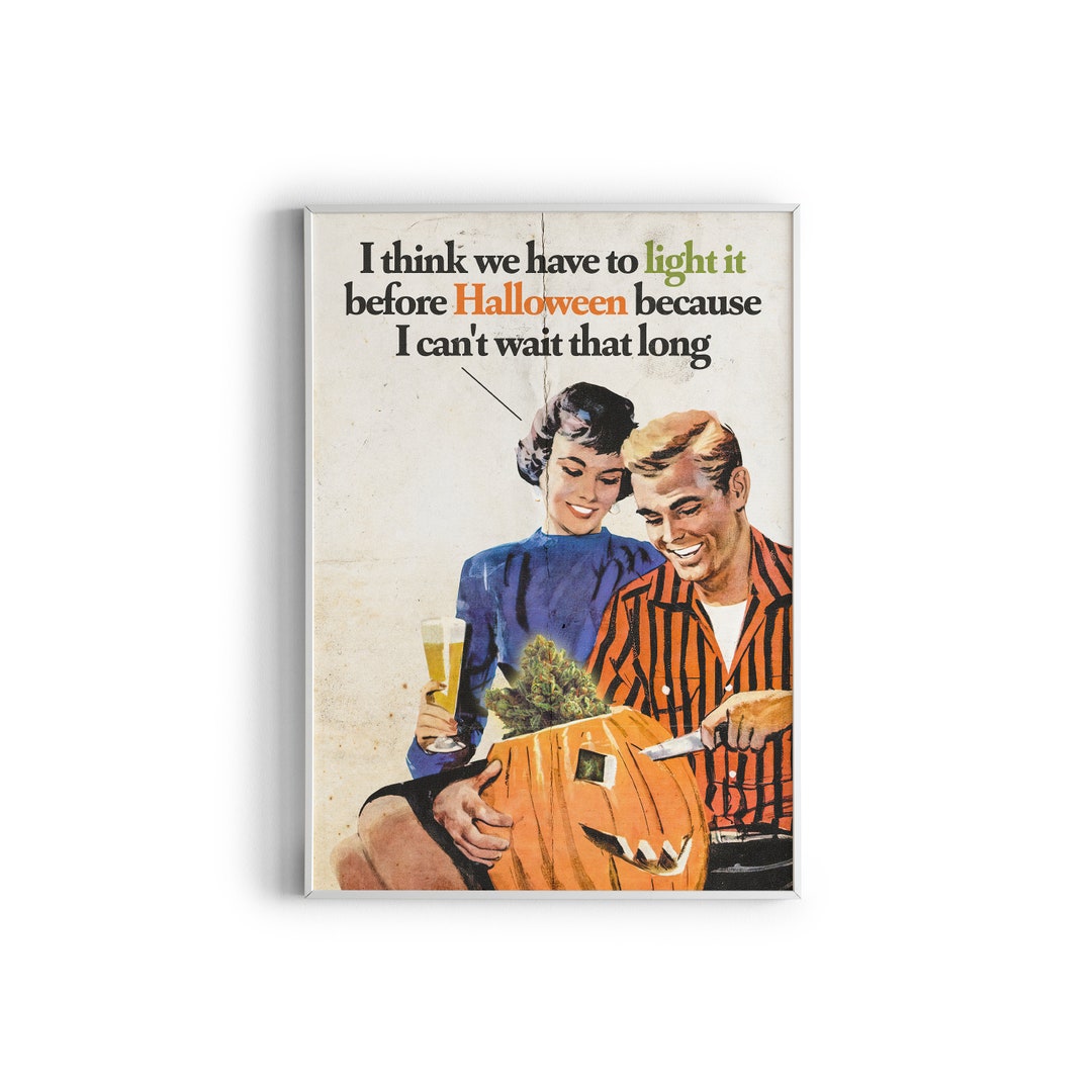 Pumpkin Weed Vintage Wall Art, Pin up Collage, Retro Wall Decor ...